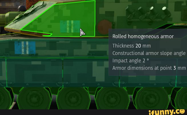 Rolled homogeneous armor Thickness 20 mm Constructional armor slope ...