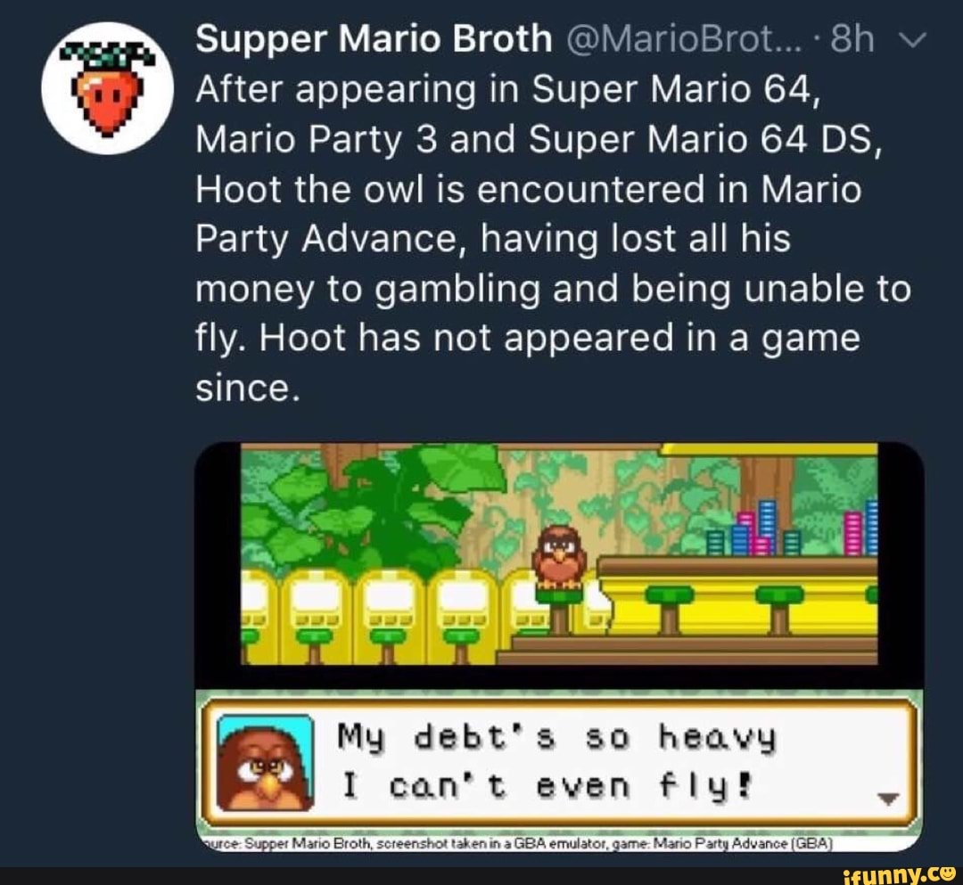 Supper Mario Broth @MarioBrot... After appearing in Super Mario 64 ...