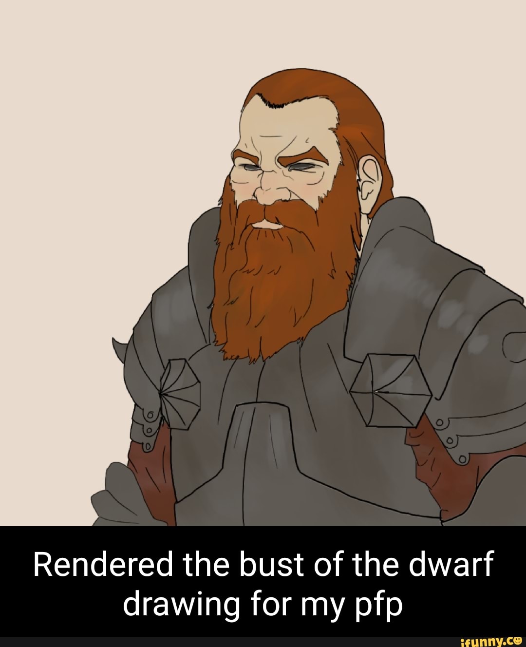 Rendered the bust of the dwarf drawing for my pfp - iFunny