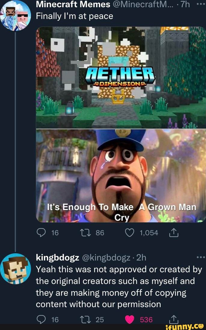 Minecraft Memes Finally I'm at peace It's Enough To Make Grown Man Cry ...