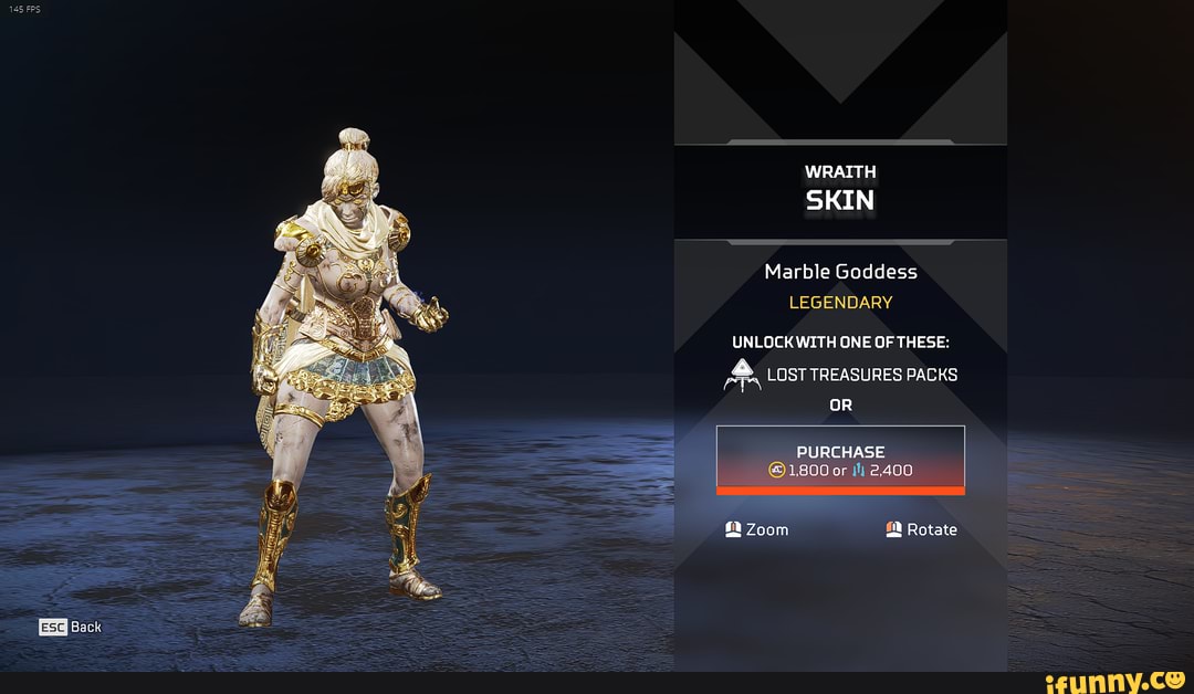145 FPS WRAITH SKIN Marble Goddess LEGENDARY UNLOCK WITH ONE OF THESE ...