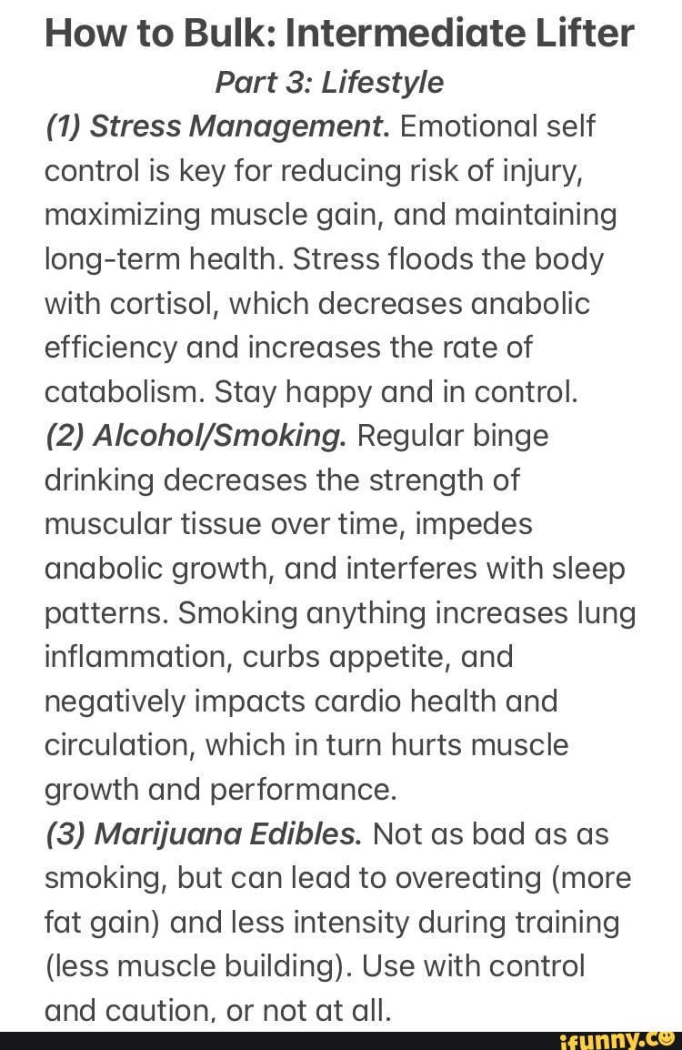 How to Bulk: Intermediate Lifter Part 3: Lifestyle (1) Stress ...