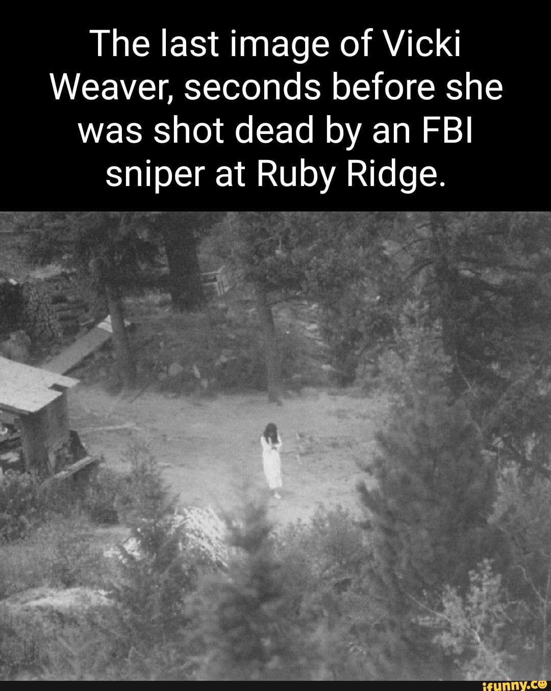The last image of Vicki Weaver, seconds before she was shot dead by an ...