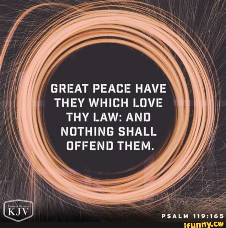 GREAT PEACE HAVE THEY WHICH LOVE THY LAW: AND NOTHING SHALL OFFEND THEM ...