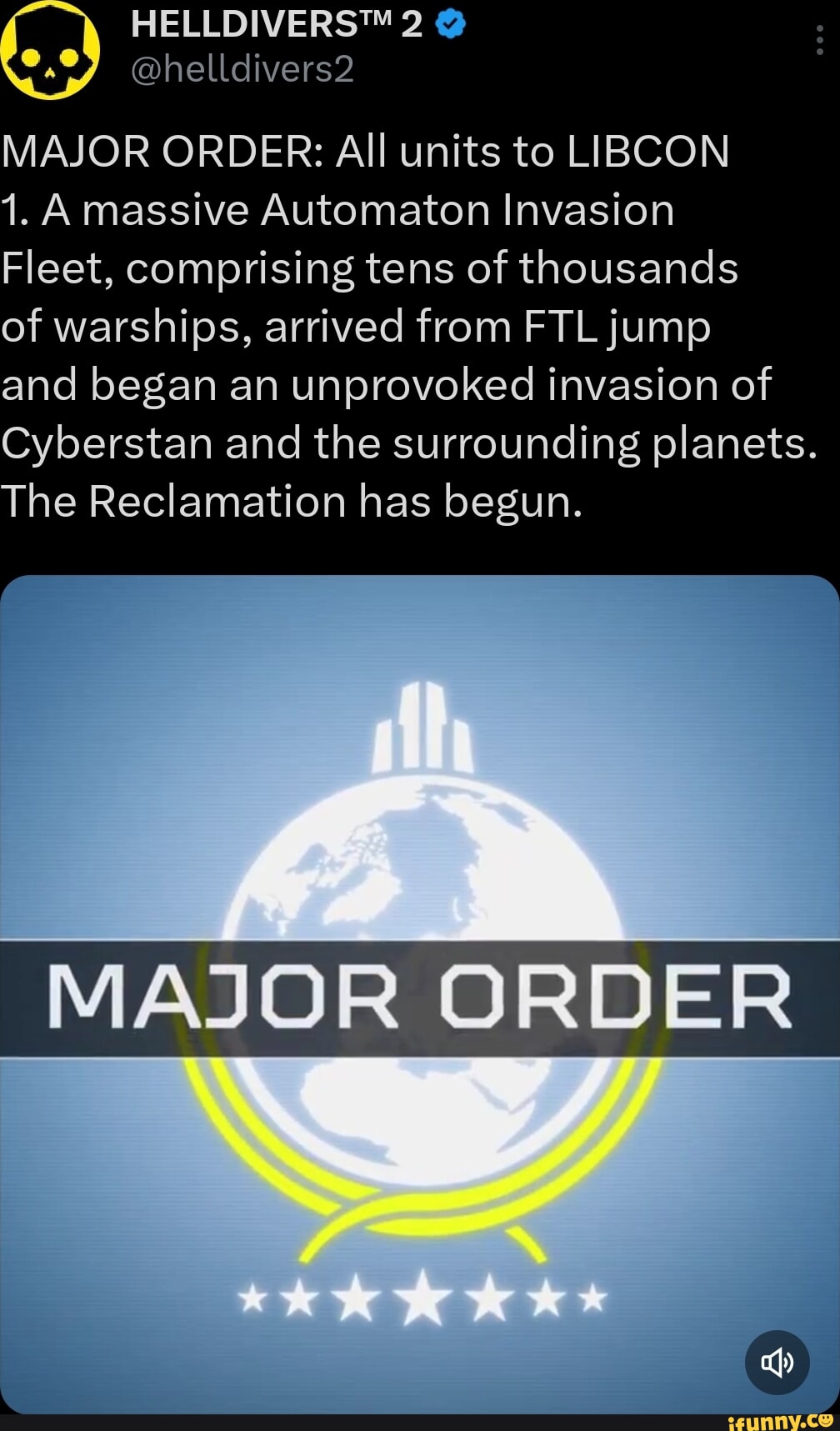 @helldivers2 MAJOR ORDER: All units to LIBCON 1. massive Automaton ...