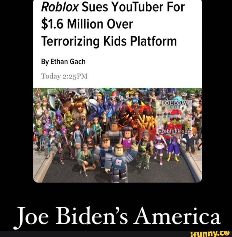 Roblox Sues YouTuber For $1.6 Million Over Terrorizing Kids Platform By ...