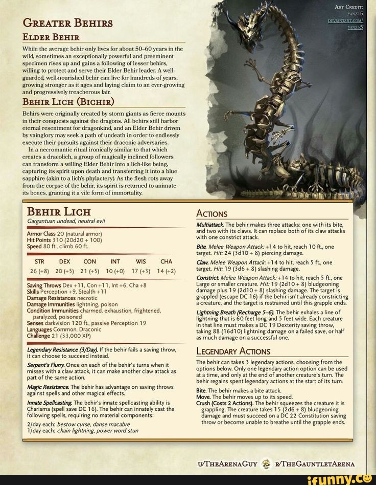 GREATER BEHIRS ELDER BEHIR 'While the average behir only lives for ...