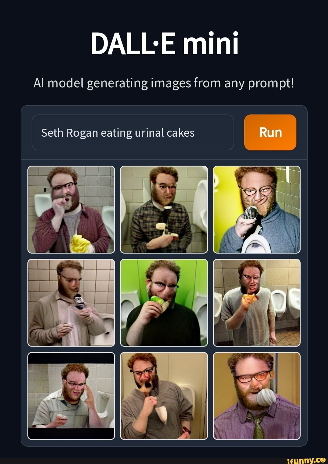 Mini Al model generating images from any prompt! Seth Rogan eating ...