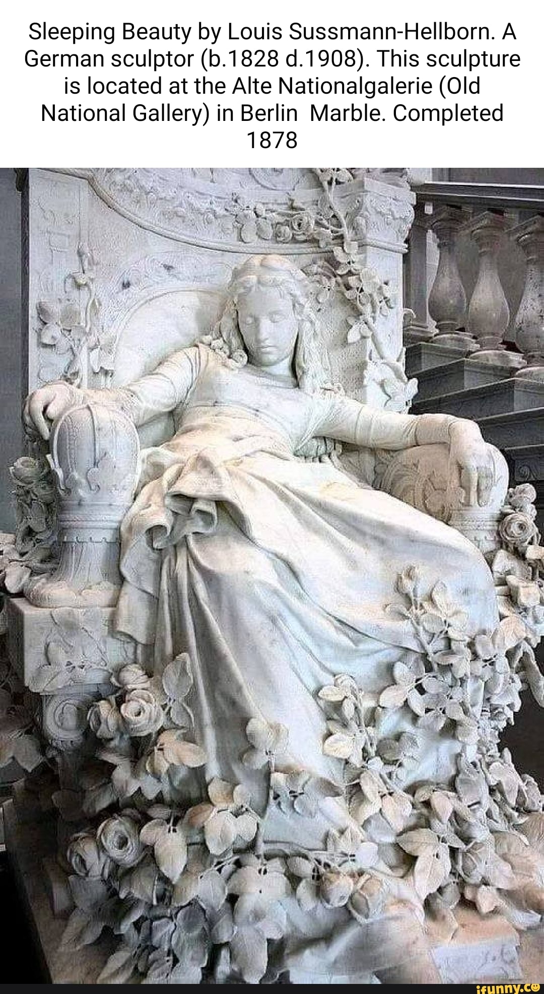 Sleeping Beauty by Louis Sussmann-Hellborn. A German sculptor (b.1828 d ...