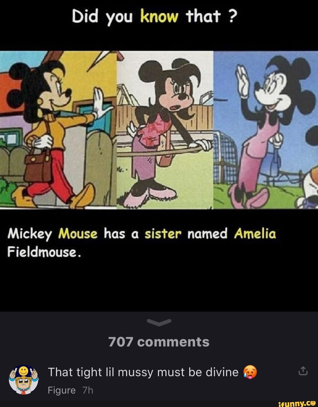 Did you know that ? Mickey Mouse has a sister named Amelia Fieldmouse ...
