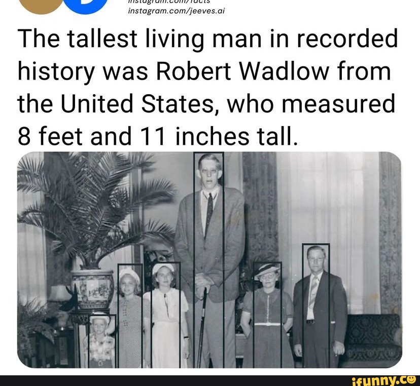 The tallest living man in recorded history was Robert Wadlow from the ...