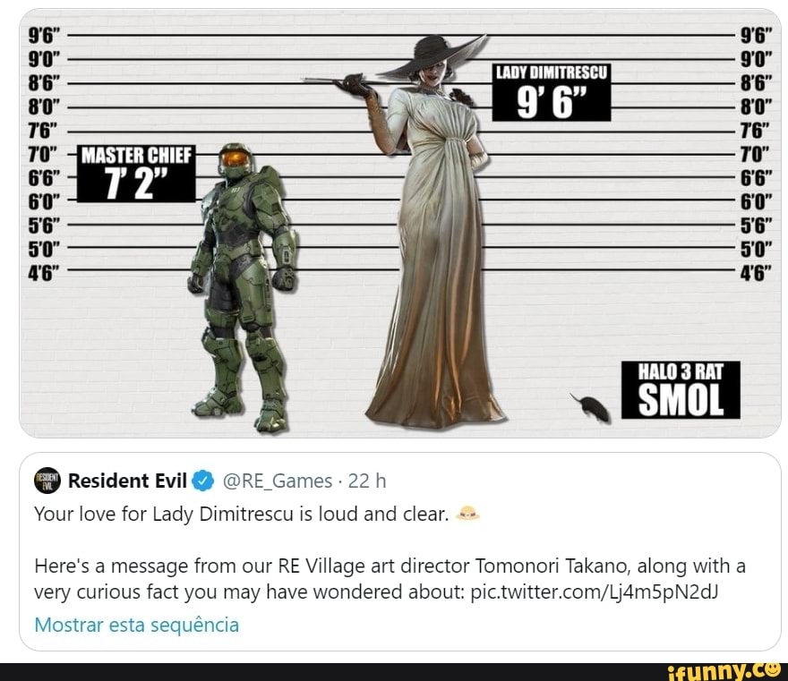 LADY DIMITRESCU HALO RAT SMOL MASTER CHIEF @ Resident Evil @ @RE_Games ...
