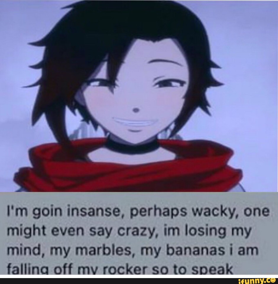 I'm goin insanse, perhaps wacky, one might even say crazy, im losing my ...