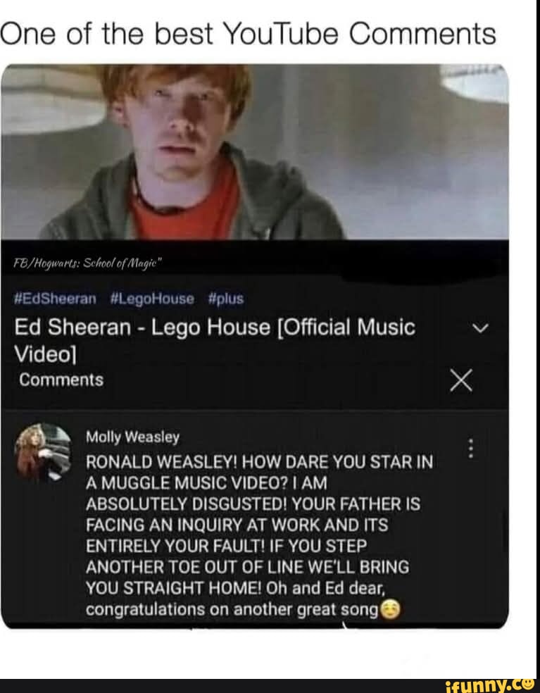 One of the best YouTube Comments #LegoHouse Ed Sheeran - Lego House ...