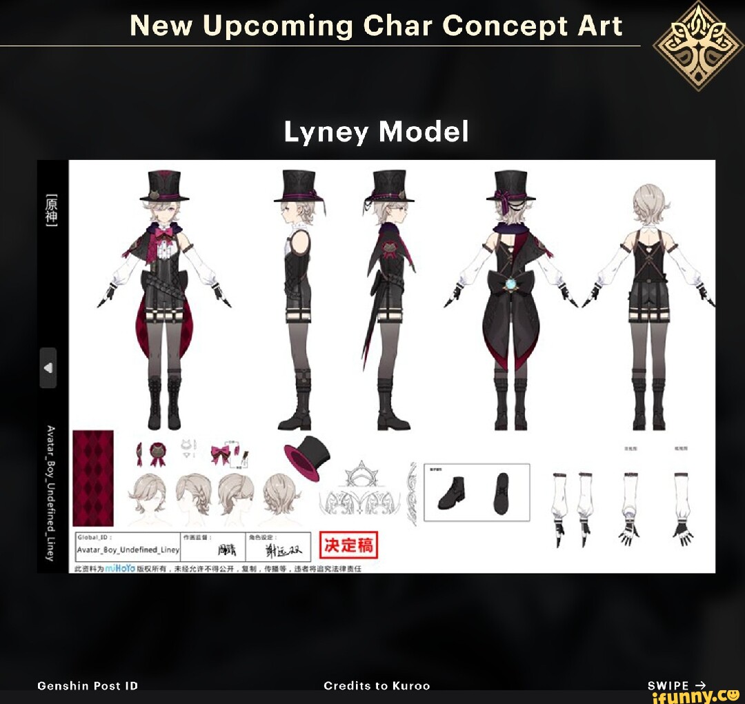 New Upcoming Char Concept Art Lyney Model pauyapun Genshin Post ID ...