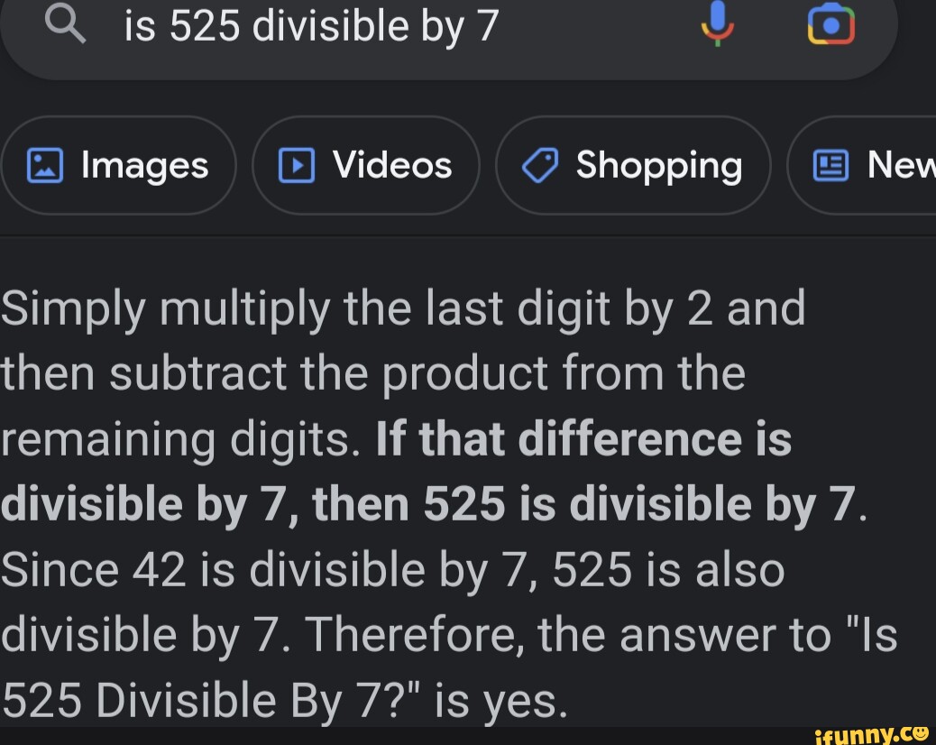 Q Is 525 Divisible By 7 Images Videos Shopping New Simply Multiply The