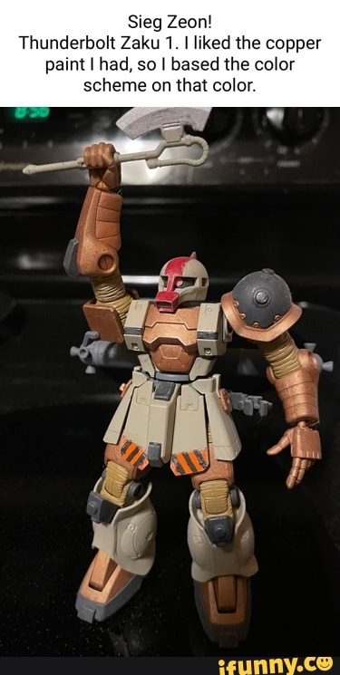 Sieg Zeon! Thunderbolt Zaku 1. I liked the copper paint I had, so I ...