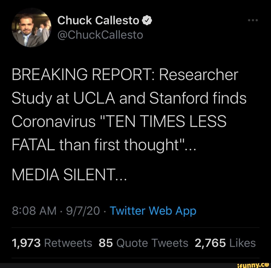Chuck Callesto @ChuckCallesto BREAKING REPORT: Researcher Study at UCLA ...