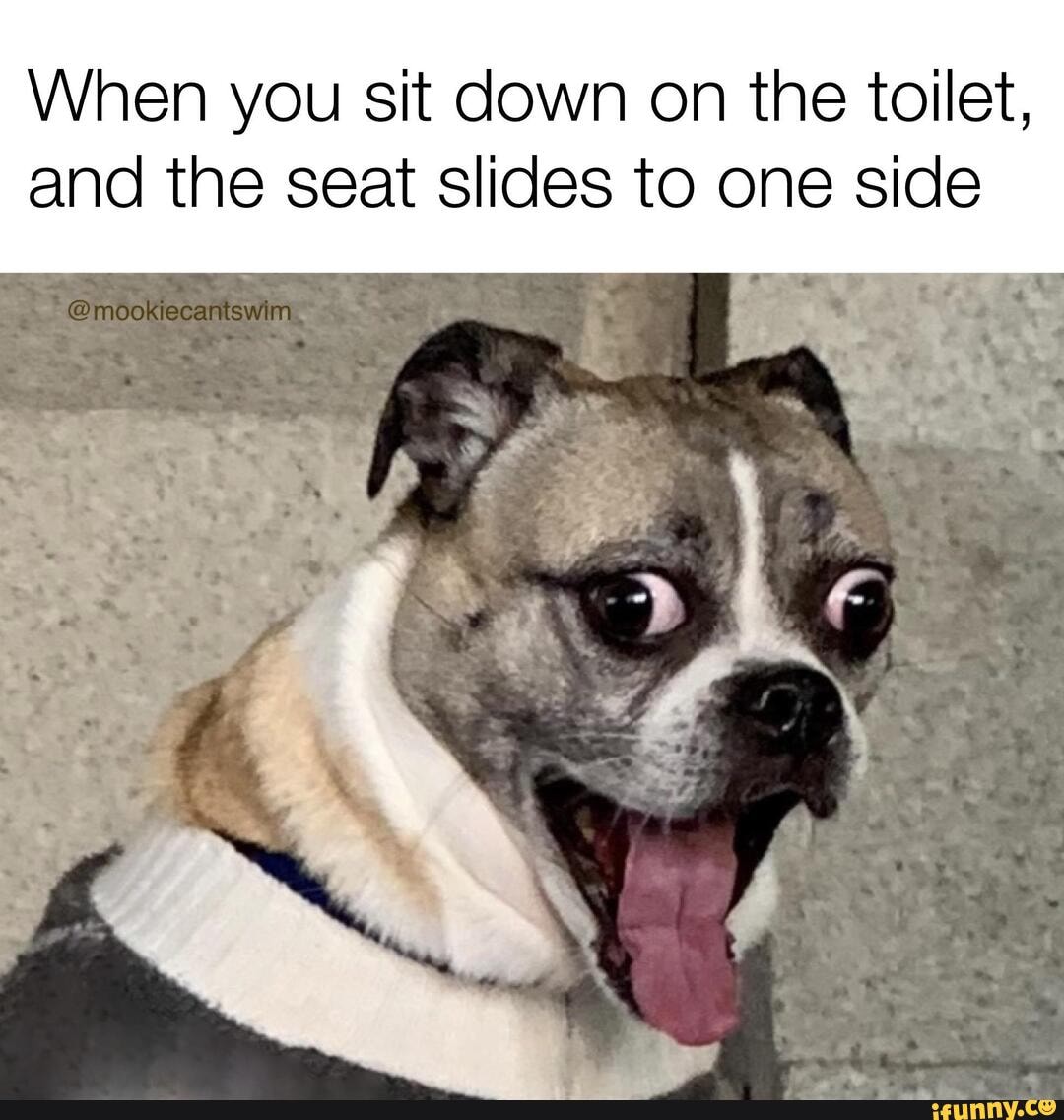 Oh snap - When you sit down on the toilet, and the seat slides to one ...