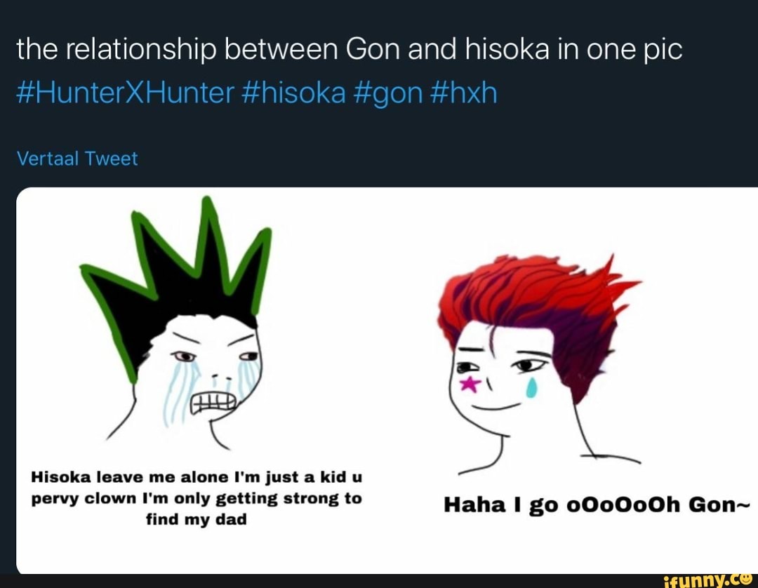 The relationship between Gon and hisoka in one pic #HunterxHunter # ...