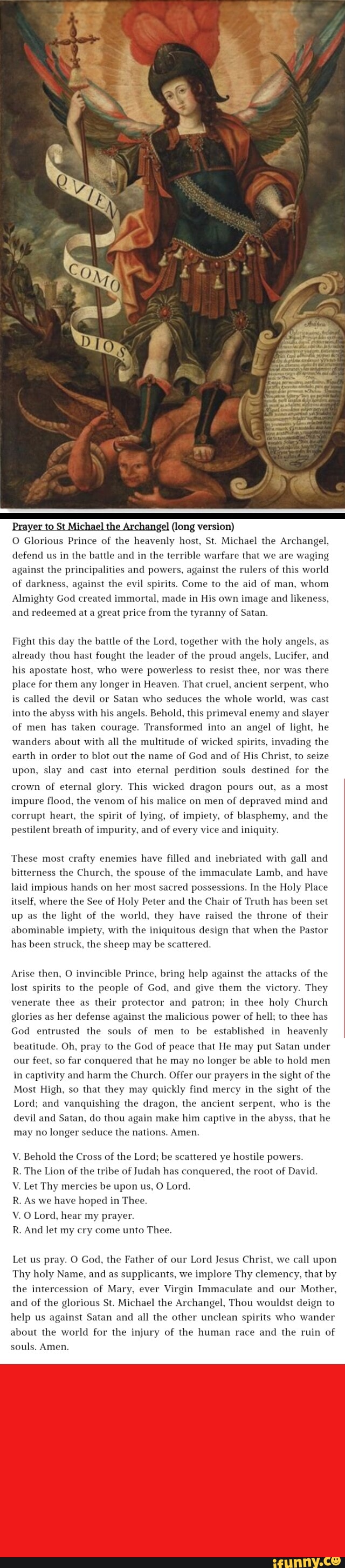 Prayer to St Michael the Archangel (long version) O Glorious Prince of ...