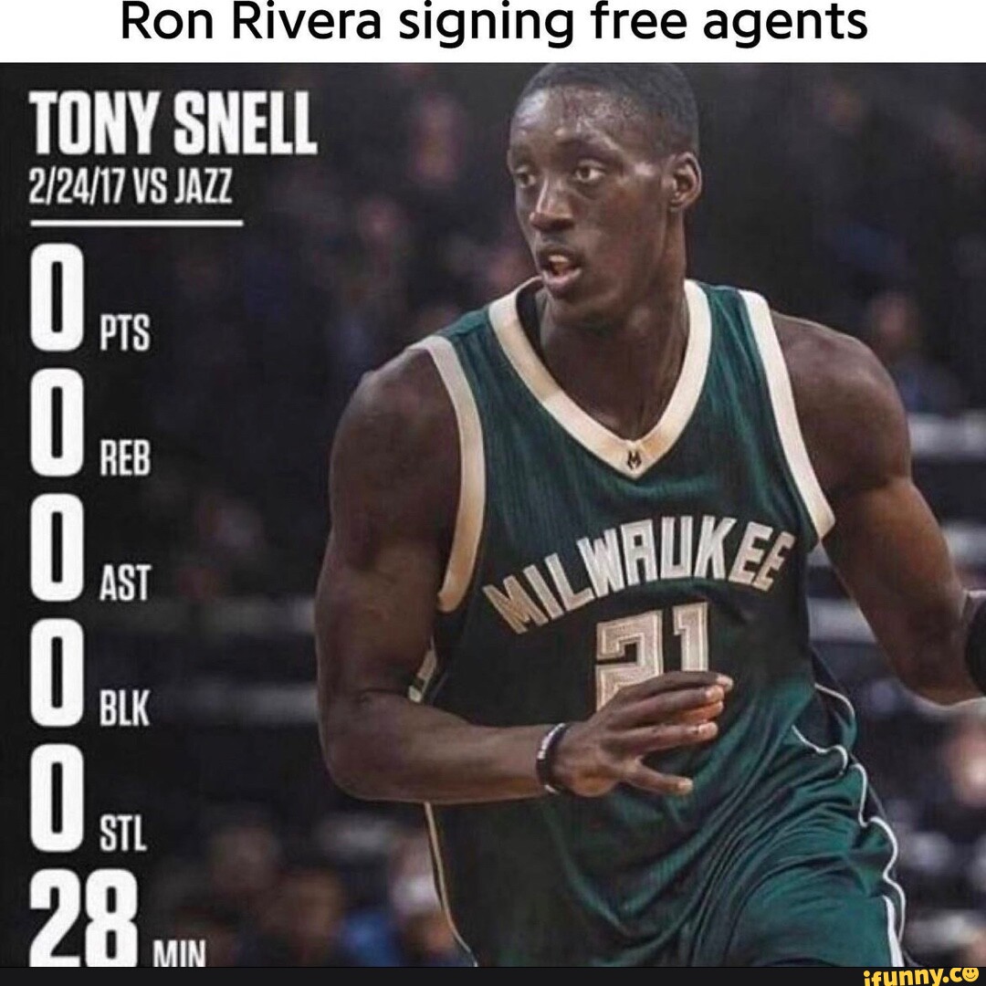 RON Rivera signing free agents TONY SNELL VS JAZZ REB AST BLK MIN - iFunny