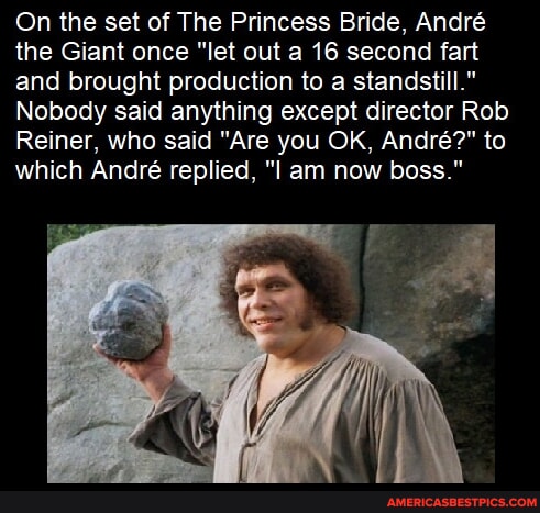 On the set of The Princess Bride, Andre the Giant once "let out a 16 ...