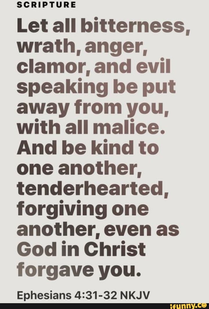 Scripture Let All Bitterness Wrath Anger Clamor And Evil Speaking