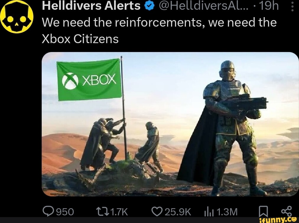 Helldivers Alerts @ @HelldiversAl... We need the reinforcements, we ...