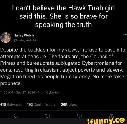 I can't believe the Hawk Tuah girl said this. She is so brave for ...