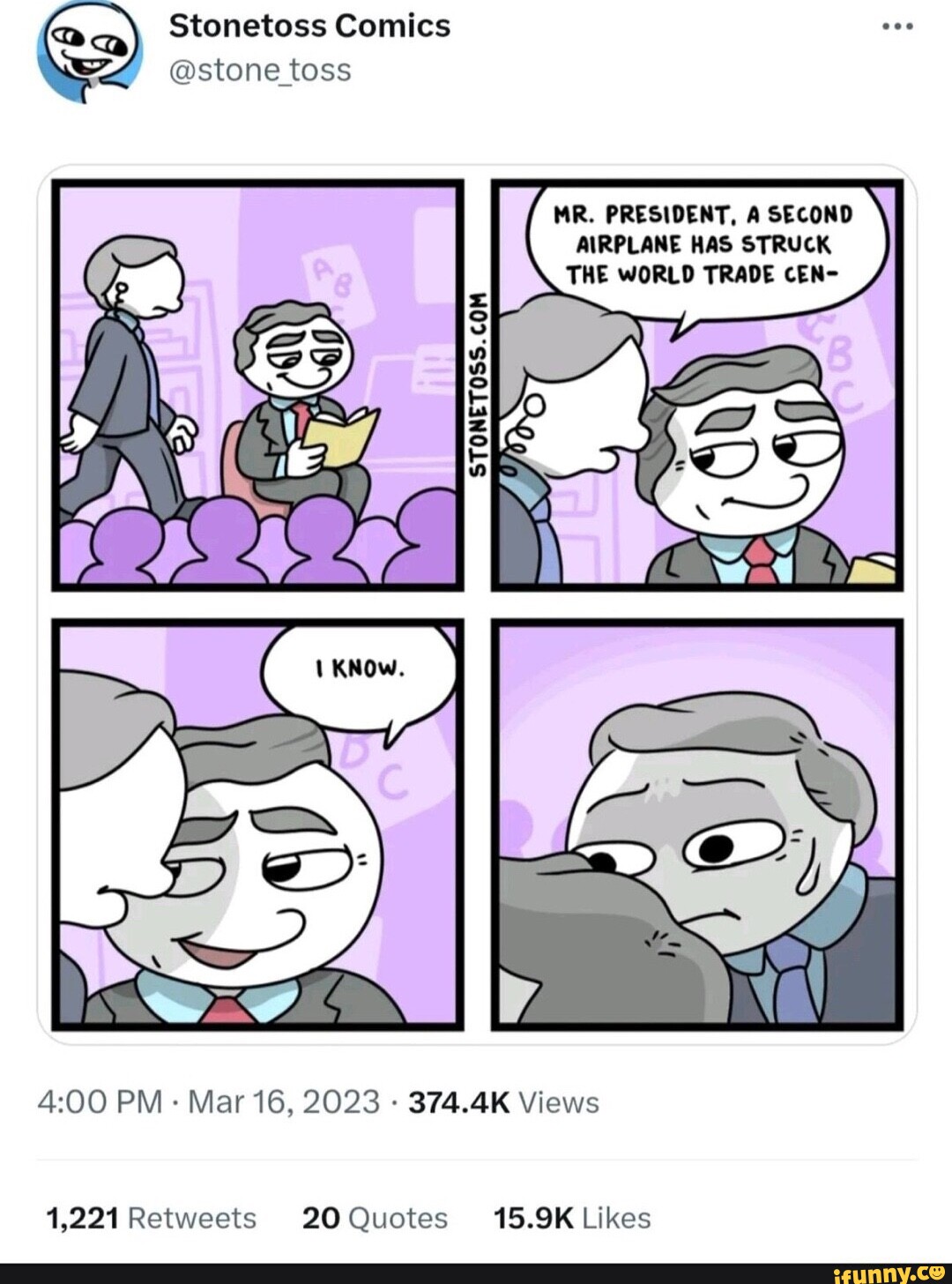 Stonetoss Comics @stone toss MR. PRESIDENT, A SECOND AIRPLANE HAS ...