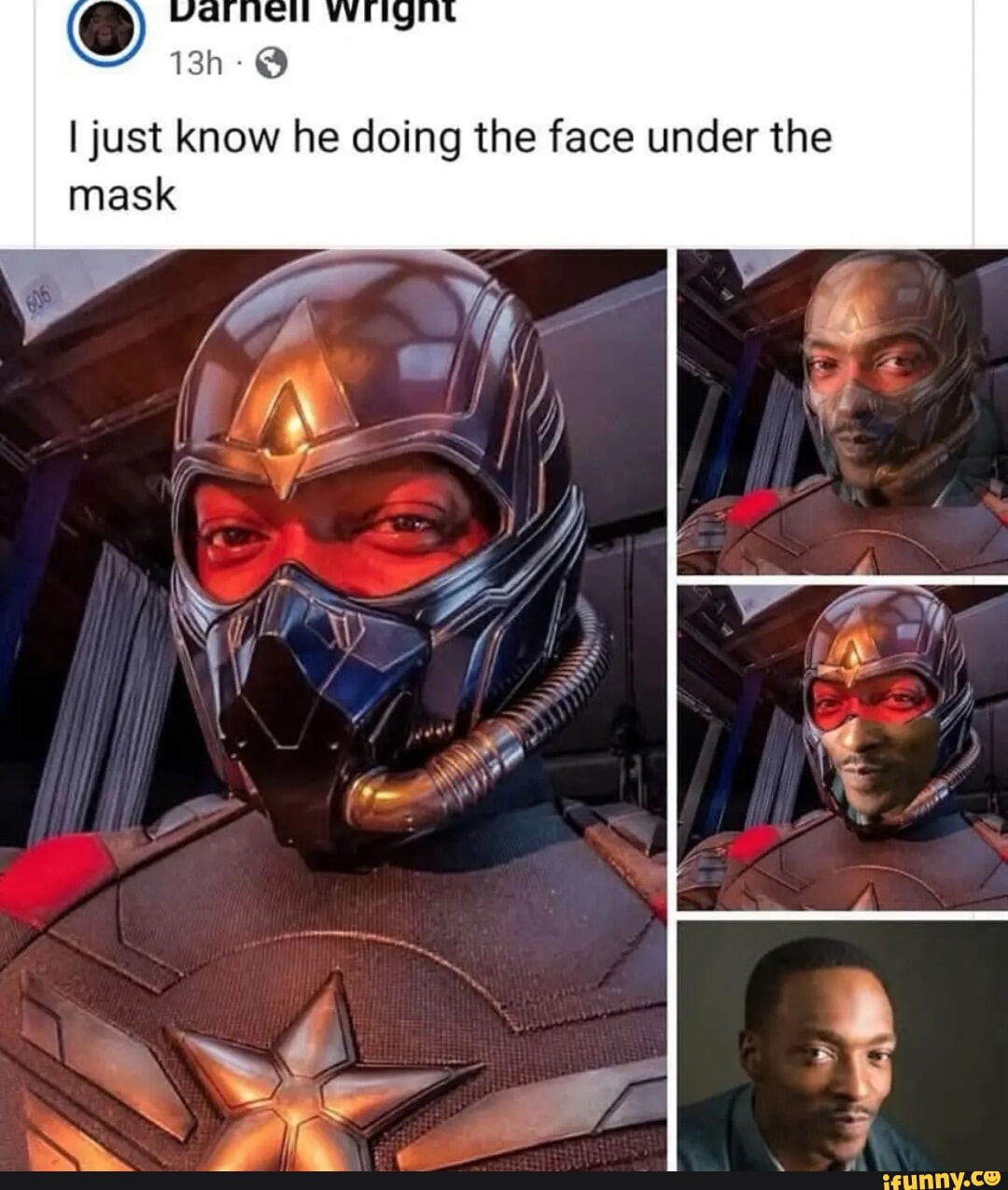 I just know he doing the face under the mask - iFunny