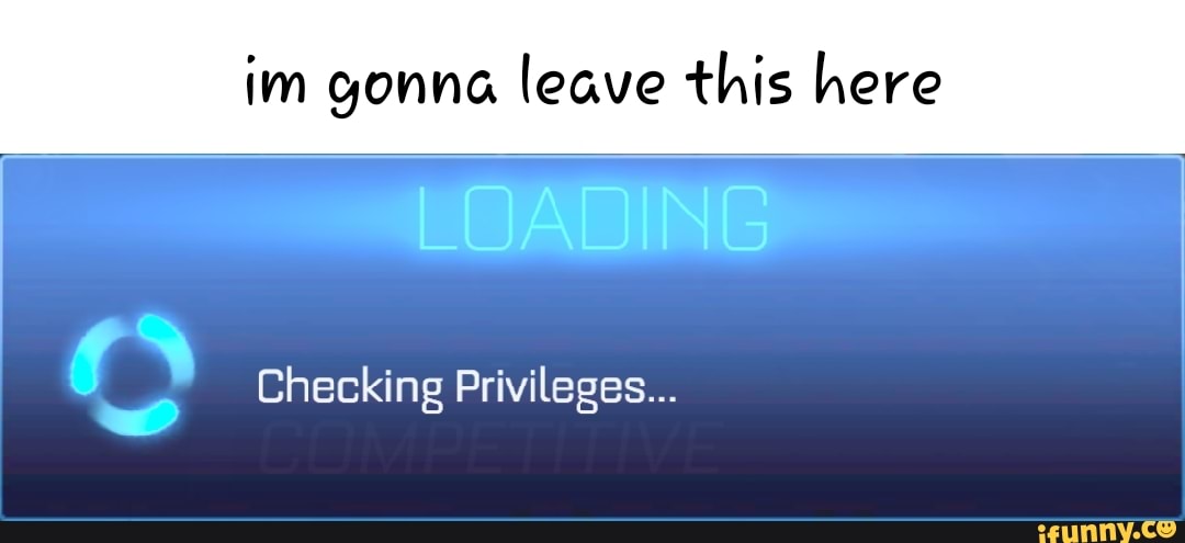 Im gonna leave this here Checking Privileges... - iFunny