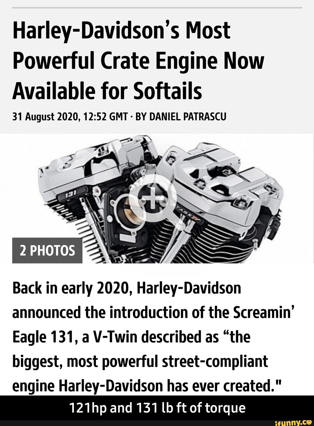 Harley-Davidson's Most Powerful Crate Engine Now Available for Softails ...