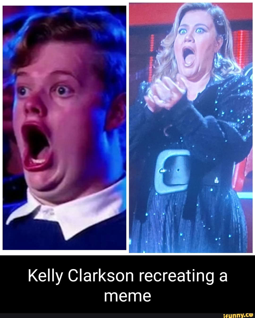 Kelly Clarkson recreating a meme - iFunny