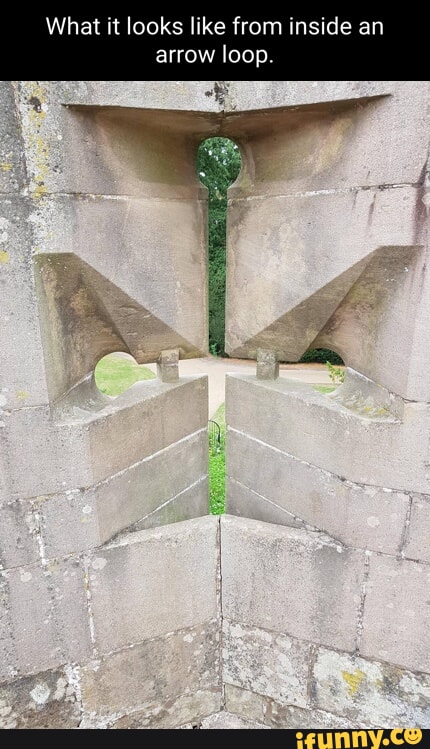 What it looks like from inside an arrow loop. - iFunny