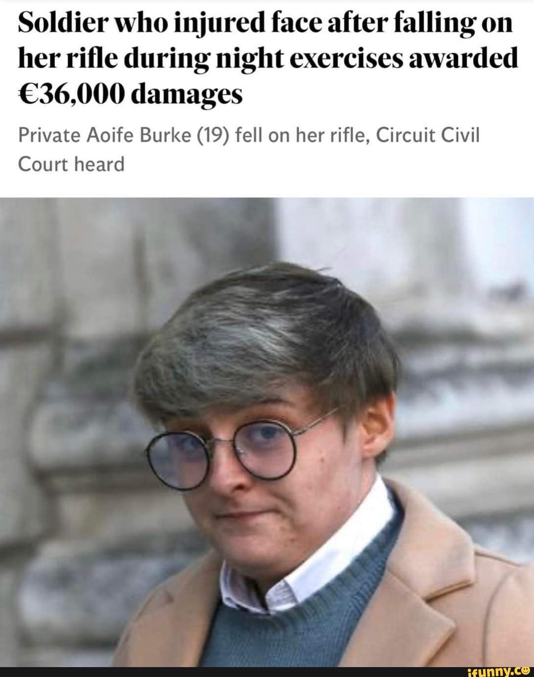 Soldier who injured face after falling on her rifle during night ...