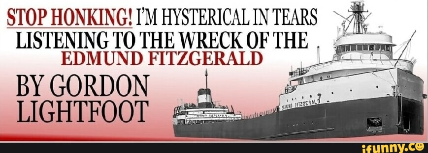 STOP HONKING! I'M HYSTERICAL IN TEARS LISTENING TO THE WRECK OF THE ...