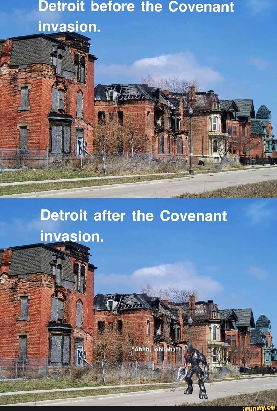 Detroit before the Covenant invasion. Detroit after the Covenant ...
