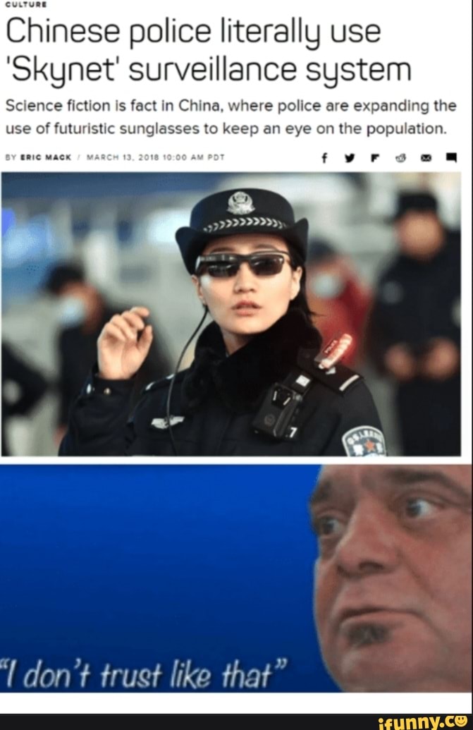 Chinese police literally use 'Skynet' surveillance system Science ...
