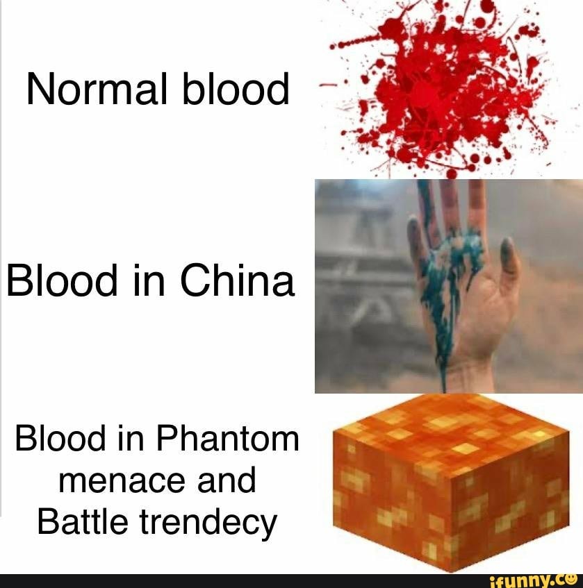 Normal blood -;4% Blood in China Blood in Phantom menace and Battle ...