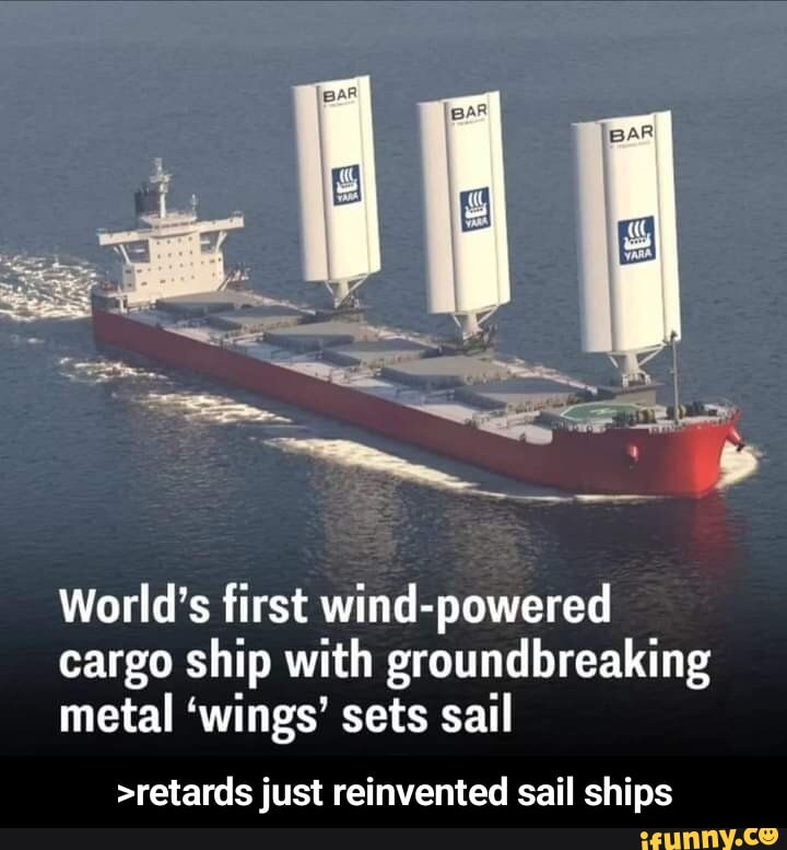 World's first wind-powered cargo ship with groundbreaking metal 'wings ...