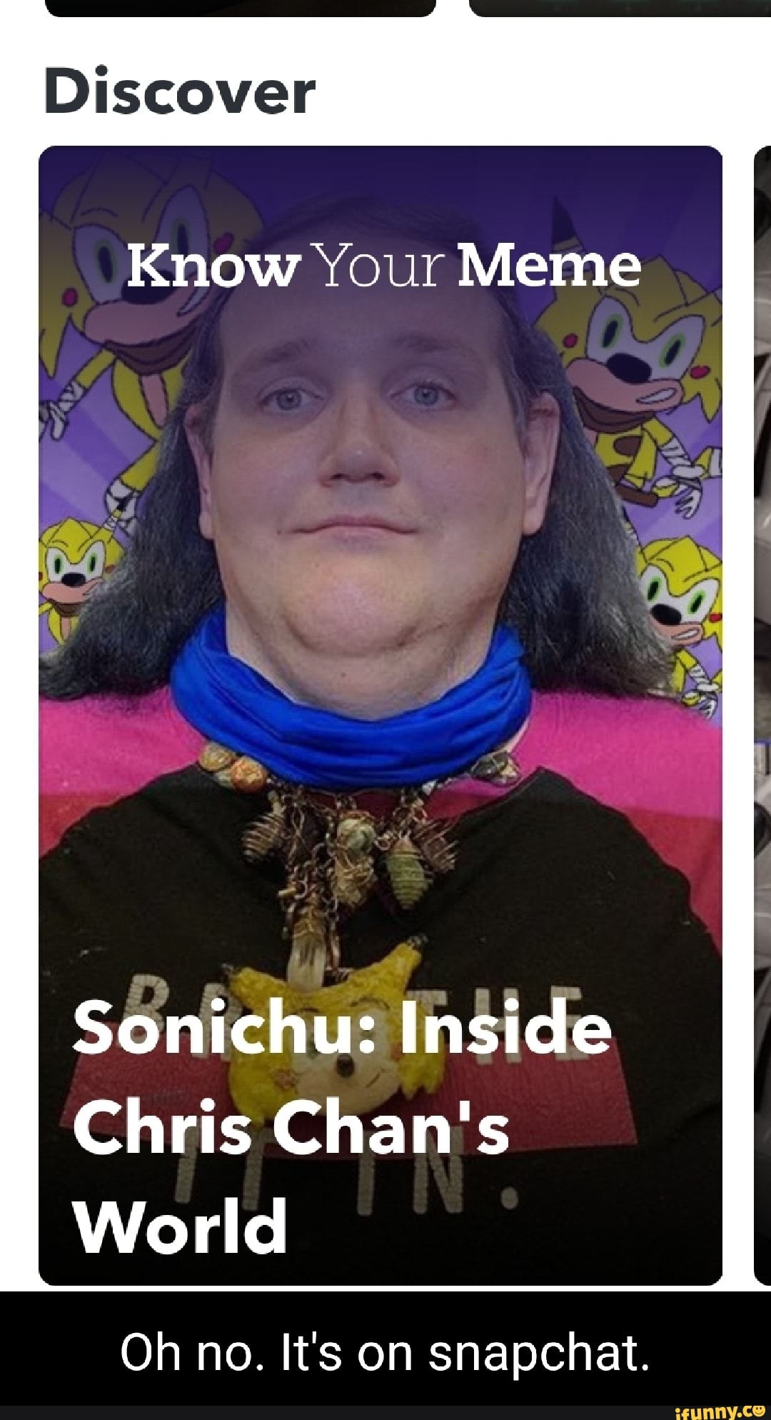 Discover Know Your Meme Sonichu: Inside Chris Chan's World Oh no. It's ...