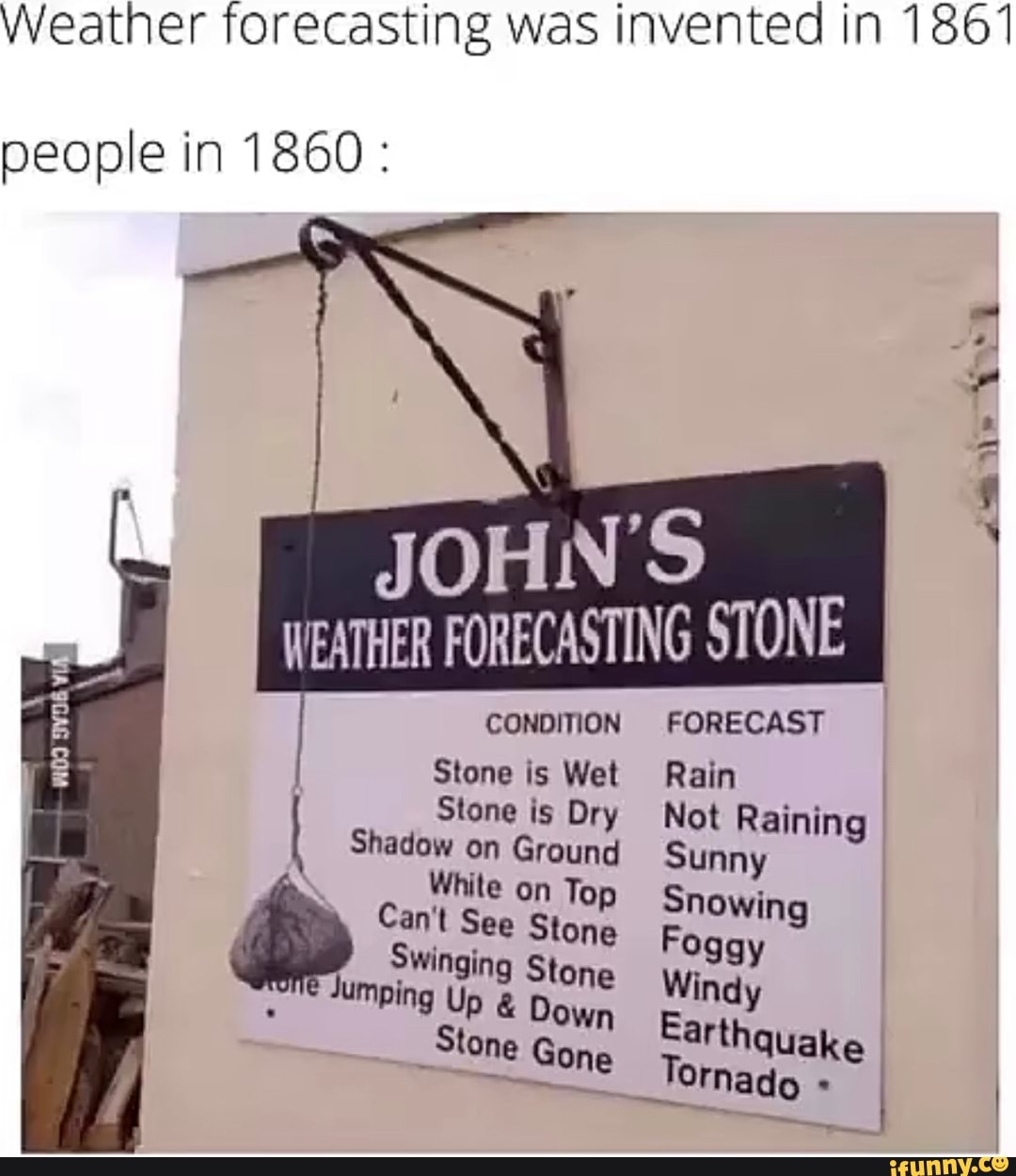 Weather forecasting was invented in 1861 people in 1860: JOHN'S ...