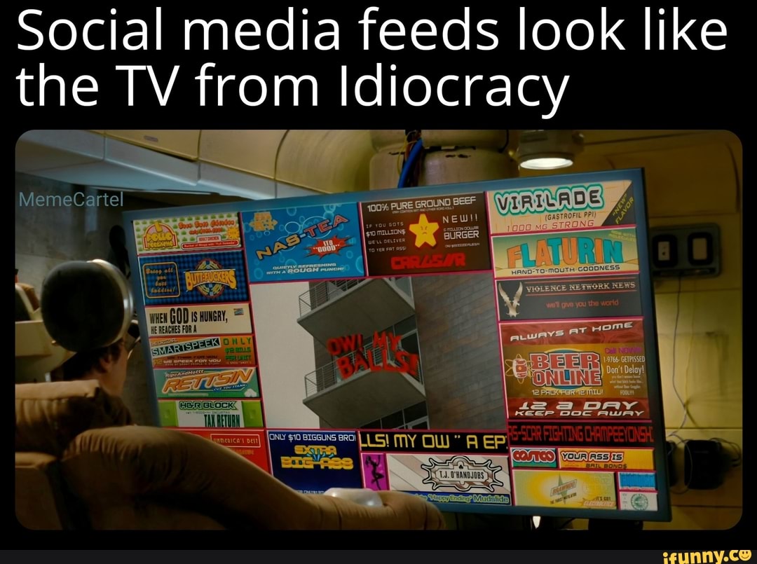 Social media feeds look like the TV from MemeCartel - iFunny