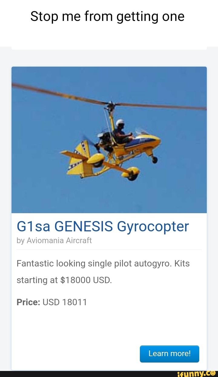 Stop me from getting one G1sa GENESIS Gyrocopter by Aviomania Aircraft ...