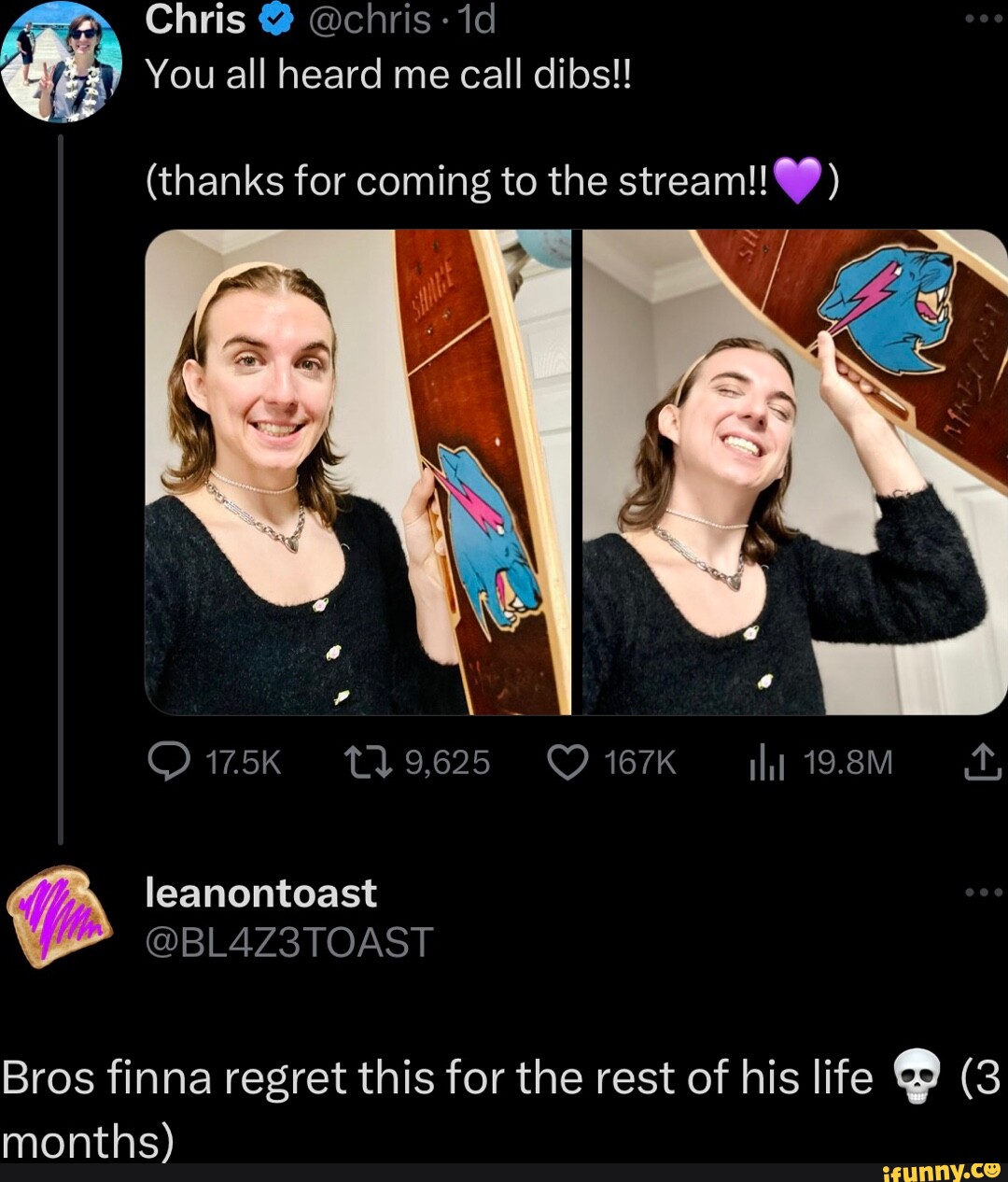 Chris @ @chris You all heard me call dibs!! (thanks for coming to the ...