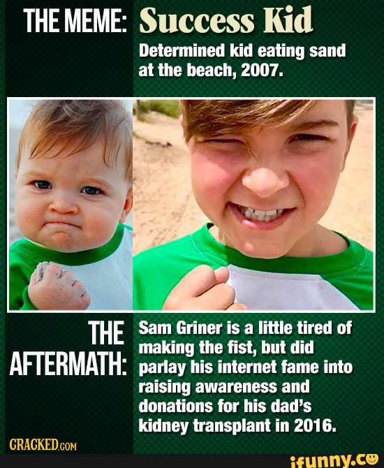 THE MEME: Determined kid eating sand at the beach, 2007. THE Sam Griner ...