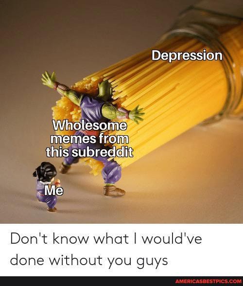 Depression Wholesome memes from this subreddit Me Don't know what I ...