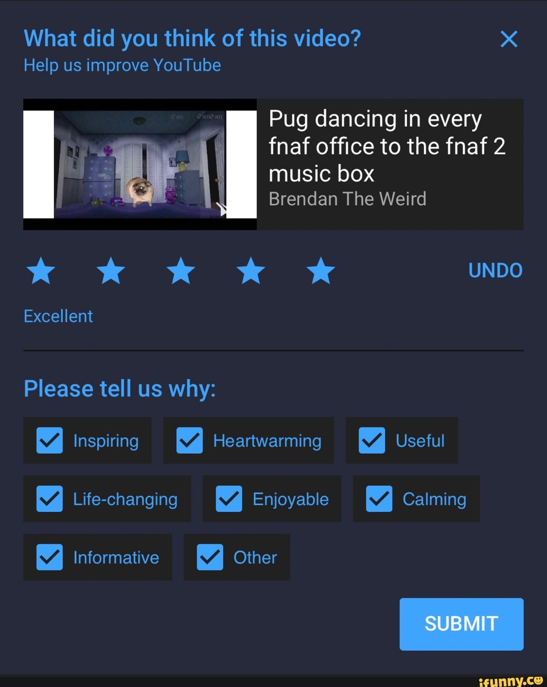 What did you think of this video? X Pug dancing in every Pue fnaf ...